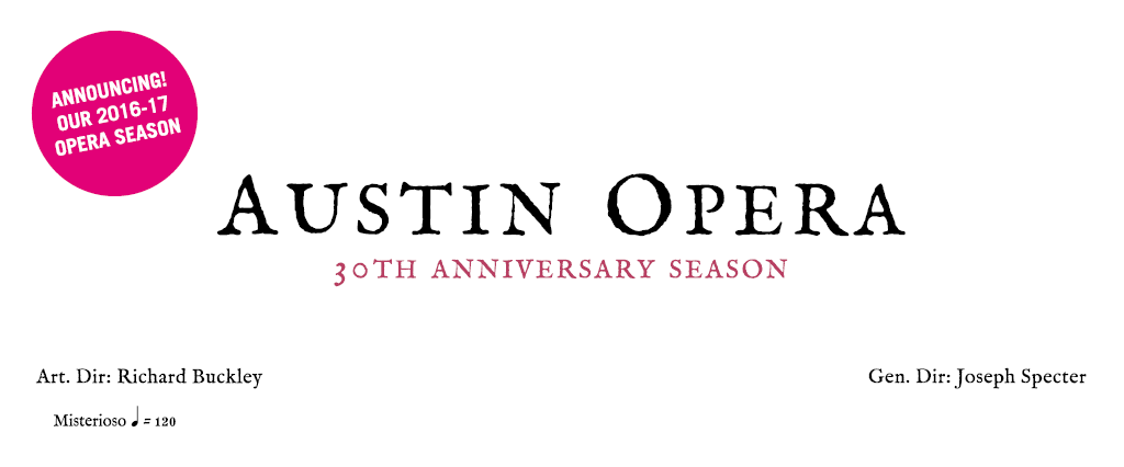 Kevin Puts and Garnett Bruce to Open and Close Austin Opera’s 30th ...